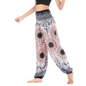 Homgro Women's Boho Yoga Pants High Waisted Casual Comfy Hippie Ankle Beach Summer Thiai Indian Bohemian Soft Loose Elastic Waist JoggersPatterned1 Small-X-Large