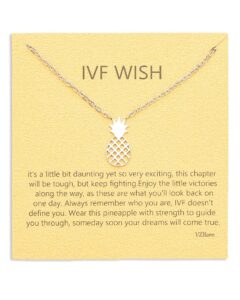 vzbarn ivf infertility mom pineapple strength necklace jewelry support gift for women silver