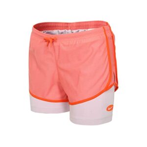 girls dri fit tempo 2 in 1 training shorts youth size small color pink salt