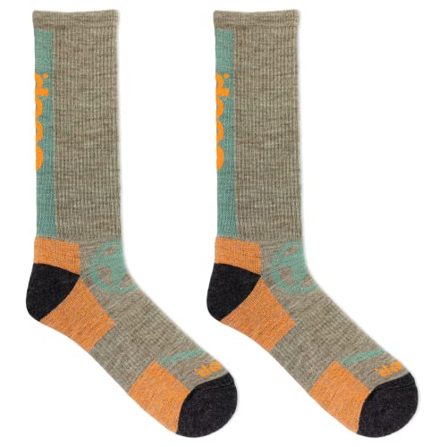 Jeep Women's Wool Blend Logo Crew Socks 1 Pair Pack, Tan, Women's Shoe Size: 5-11