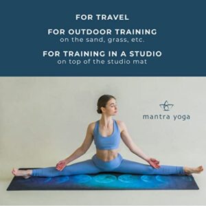 Mantra Yoga Travel PRO 1.5mm - Foldable Fitness & Exercise Mat with Bag | Lightweight, Compact & Eco-Friendly | Non-Slip & Washable | For All Types of Yoga | 72" L x 24" W