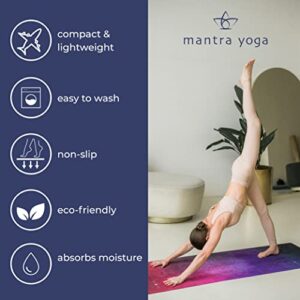 Mantra Yoga Travel PRO 1.5mm - Foldable Fitness & Exercise Mat with Bag | Lightweight, Compact & Eco-Friendly | Non-Slip & Washable | For All Types of Yoga | 72" L x 24" W