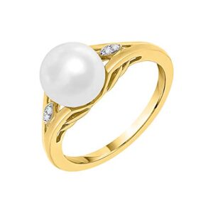 katarina diamond accent and pearl fashion ring in 10k yellow gold (g-h, i2-i3) (size-6)