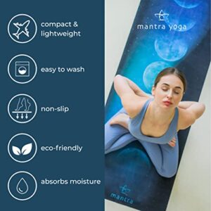 Mantra Yoga Travel PRO 1.5mm - Foldable Fitness & Exercise Mat with Bag | Lightweight, Compact & Eco-Friendly | Non-Slip & Washable | For All Types of Yoga | 72" L x 24" W