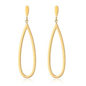 muyan 14k gold plated waterdrop geometric drop dangle earrings for women stainless steel teardrop dangle earrings trendy jewelry