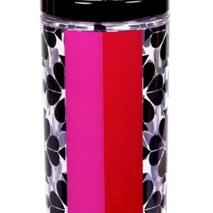 Kate Spade New York Acrylic Tumbler with Lid and Straw, 24 oz Tumbler, Slim Double Wall Tumbler, Spade Flower Stripe