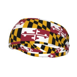 jogging headband maryland flags men women breathable sweatbands