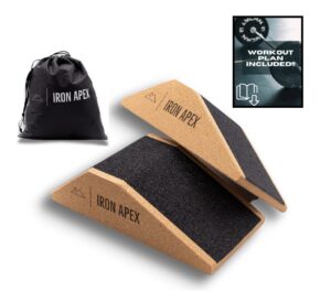 squat wedge block (pair),slant board for squats w/carry bag,lightweight, portable anti-slip heel elevated squat wedges and calf raise gym accessories