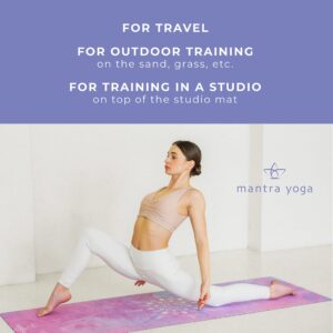 Mantra Yoga Travel PRO 1.5mm - Foldable Fitness & Exercise Mat with Bag | Lightweight, Compact & Eco-Friendly | Non-Slip & Washable | For All Types of Yoga | 72" L x 24" W