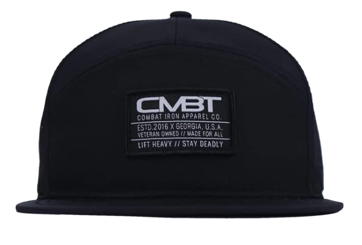 Combat Iron CMBT Pro Performance Hybrid Structured Flatbill Adjustable Baseball Cap (Black)