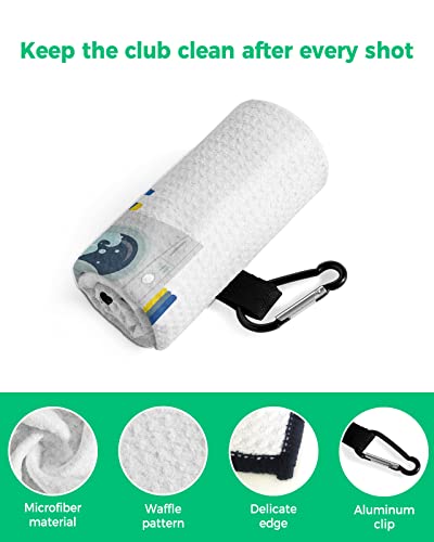 ARTSHOWING Laundry Washing Machine Golf Towel 24x16in, Absorbent Water Quick Dry Microfiber Golf Towel with Clip, Soft Sports Towel Golf Accessory for Men Women, Gift for Golf Fan,