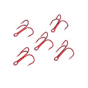 WEISHA Treble Overturned Hooks High Carbon Steel Fishing Hooks Lure Triple Hooks Barbed Hooks Round Bend Treble for Bass Fishing Tackle(Size 6 10pcs,Black)