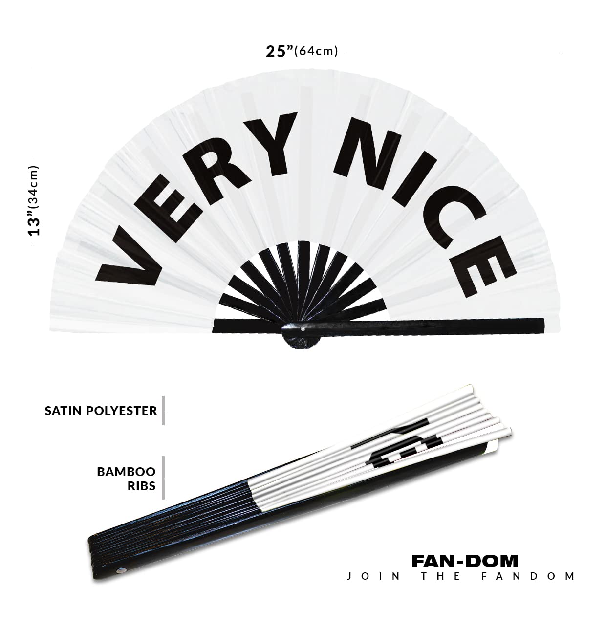 Very Nice hand fan foldable bamboo circuit hand fan funny gag slang words expressions statement gifts Festival accessories Rave handheld Circuit event fan Clack fans (White)