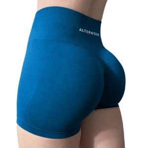 alterwegal amplify shorts high waist workout seamless scrunch gym victory blue