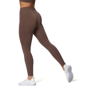 aoxjox seamless workout leggings for women high waisted vital 3.0 butt lifting tummy control yoga pants (vital 3.0 fudge coffee, medium)