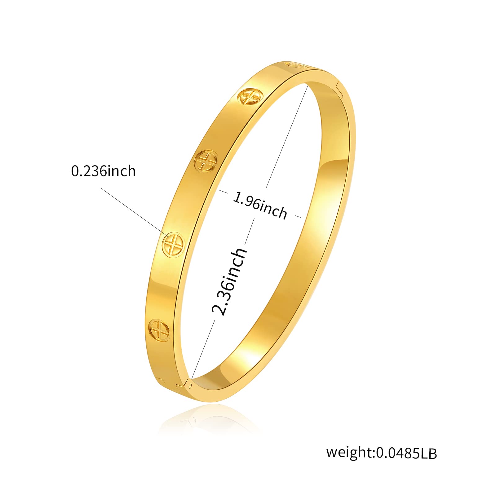 YUFANHY Love Bracelet Cuff 18k Gold Plated Stainless Steel Love Bracelet For Women Novelty And Mother Daughter Bracelet Jewelry Oval Bangle Witness The Of Love Wedding For Couple（gold）