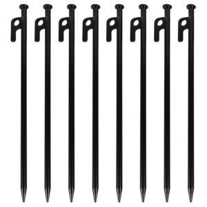 tent stakes heavy duty 12inch 8 pack steel tent pegs metal tent stakes tent pegs for car camping,yard decoration,tarp, shade tent, inflatables, picnic