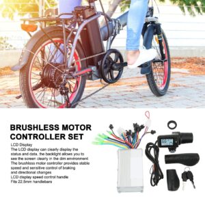 VBESTLIFE Brushless Motor Controller, Electric Bike Scooter Brushless Motor Controller 36V 48V 350W with 805 LCD Display Throttle Pants Men