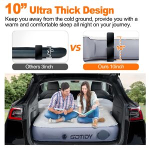 GOTIDY SUV Air Mattress Car Bed Camping, Inflatable Car Air Mattress for Jeep Cherokee Compass Grand Cherokee Liberty Renegade Toyota 4runner Air Mattress with Built in Pump