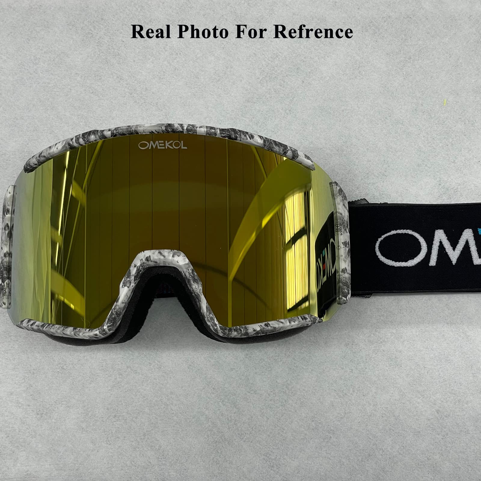 OMEKOL Double Layers Anti-Fog Ski Goggles OTG For Men Women Snow Snowboard Glasses Mask Snowmobile Outdoor Sport Eyewear (G3)