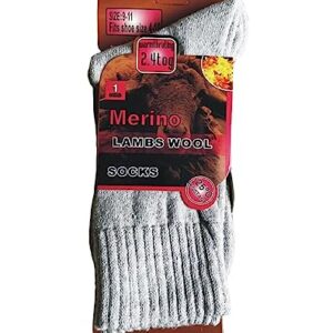 Diamond Star Merino Wool Socks 6 Pairs Thermal Socks Insulated for Cold Weather Winter Socks For Mens & Womens 10-13 (Multicolor)