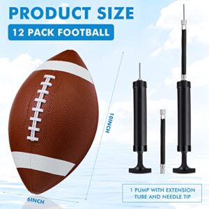 Jerify Rubber Footballs Bulk Official Size 6 Footballs Rubber Football with Pump Indoor Outdoor Footballs Bulk Water Footballs for Adults Training and Recreational Play(12 Pack)