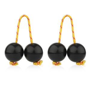 2 pack aslatuas rhythmic ball, kashaka shaker instrument classical african shaker rattle hand percussion for kids adults beginners parties musical classes (black)