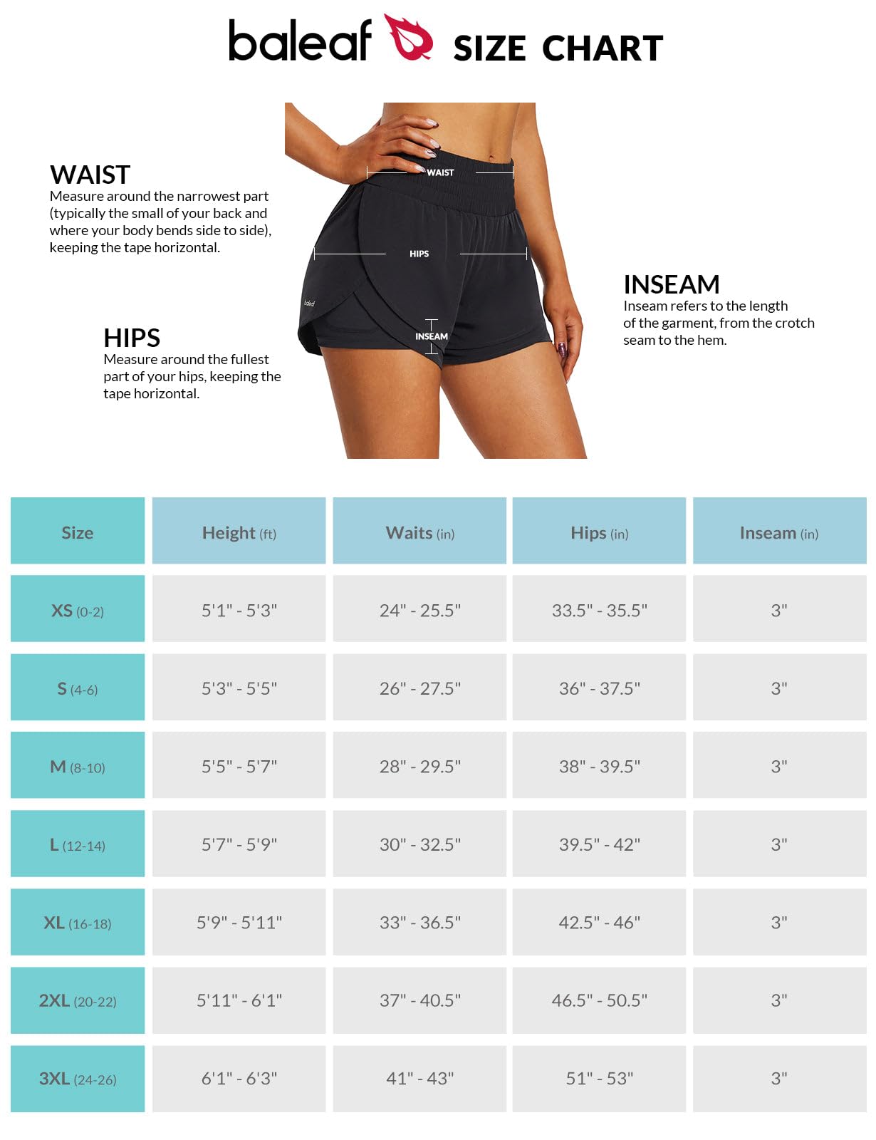 BALEAF Women's Workout Running Shorts 2 in 1 Spandex High Waisted 3" Athletic Shorts with Liner Pockets Black XS