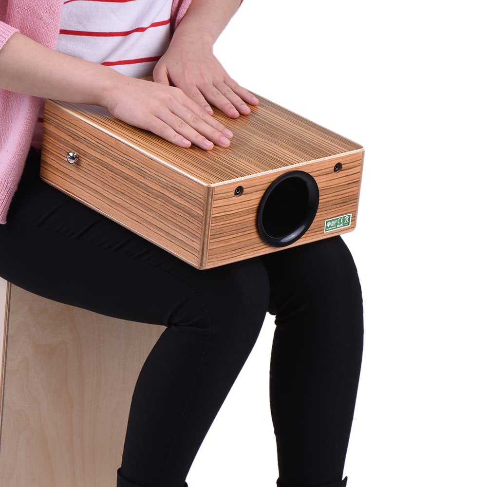 Taruor Portable Traveling Cajon Box Drum Hand Drum Wood Percussion Instrument with Strap Carrying Bag