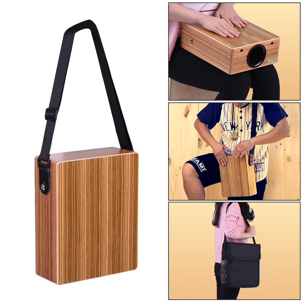 Taruor Portable Traveling Cajon Box Drum Hand Drum Wood Percussion Instrument with Strap Carrying Bag