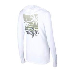 PELAGIC Women's Aquatek Island Time Hooded Fishing Shirt, Long Sleeve, UPF 50+ Protection, Ultra Soft Feel Water and Stain Repellent,