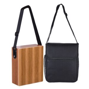 Taruor Portable Traveling Cajon Box Drum Hand Drum Wood Percussion Instrument with Strap Carrying Bag