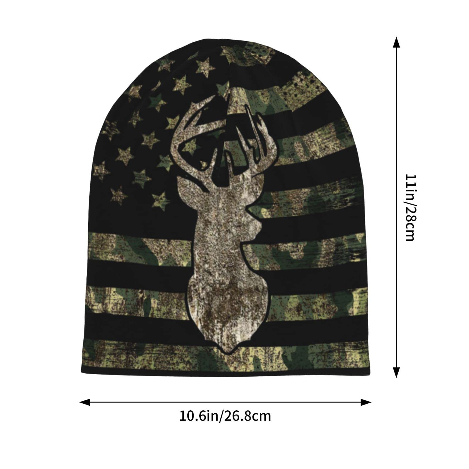 Sigouyinei Camo Camouflage Retro Hunting Tactical Army American Flag Knit Hat Slouchy Skull Cap Beanie Hat for Men Women Gifts