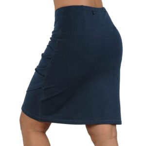 Women Skorts Skirts 20" Length High Waisted,Tennis Golf Skirts Tulip Casual Athletic Skorts with Zipper Pocket(Knit Denim Blue,M)