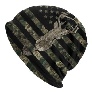 sigouyinei camo camouflage retro hunting tactical army american flag knit hat slouchy skull cap beanie hat for men women gifts