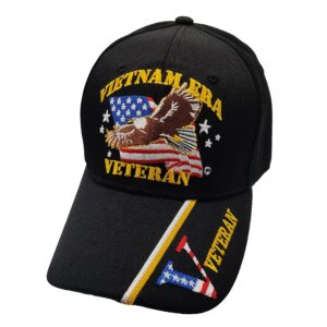 vietnam era veteran eagle with v hat - black