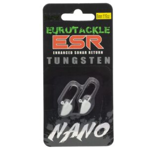 ESR Nano Tungsten Ice Fishing Jig Enhanced Sonar Return 2 Pack (5mm - 1/16oz, White (Glow))