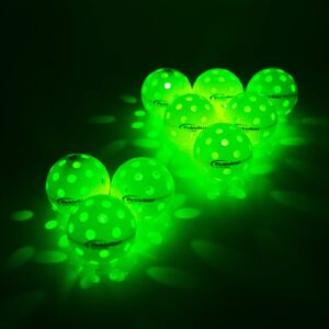 picklestar led light up pickleball balls, glow in the dark pickleball balls, offcial size outdoorpickleballs with light 4 pack led light up pickle balls, unique gift for pickleball lovers