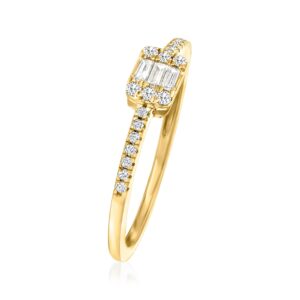 Canaria 0.20 ct. t.w. Diamond Cluster Ring in 10kt Yellow Gold. Size 8