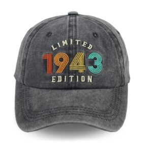 81th birthday decorations for women men, funny 81th birthday gifts for woman man dad mom grandma grandpa, 1943 vintage cotton 81 year old party supplies baseball cap