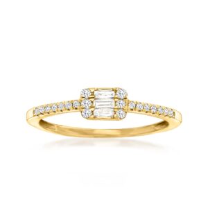 canaria 0.20 ct. t.w. diamond cluster ring in 10kt yellow gold. size 8