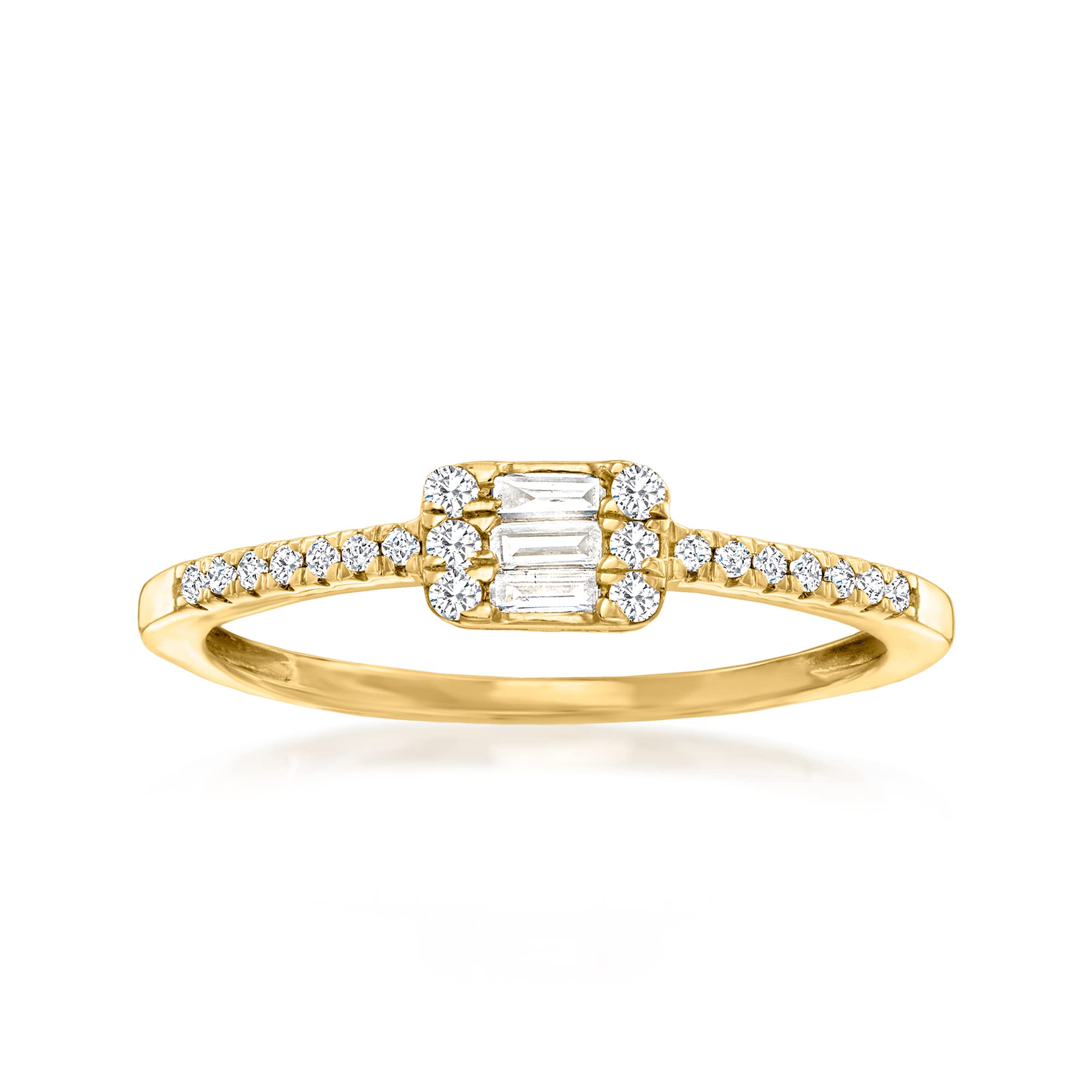 Canaria 0.20 ct. t.w. Diamond Cluster Ring in 10kt Yellow Gold. Size 8