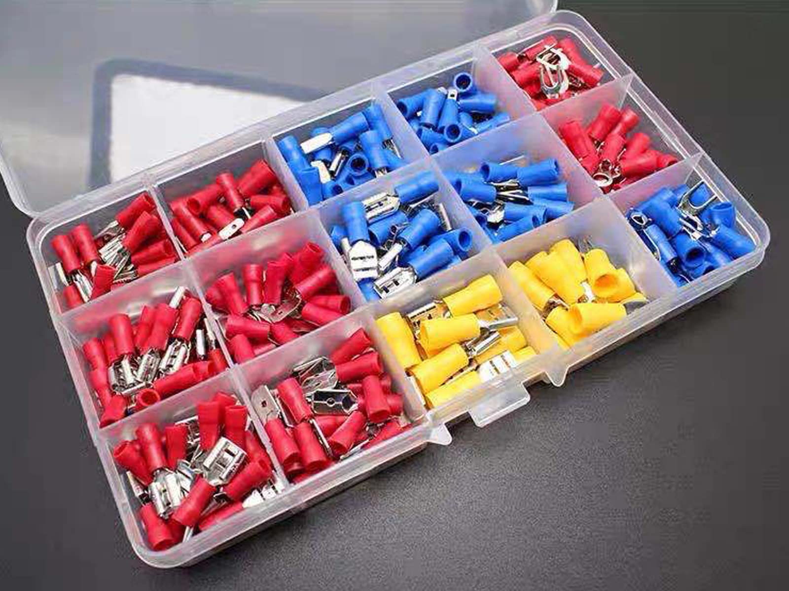 Insulated Wire Electrical Connectors Assortment Fork,Ring,Spade,Quick Disconnect Crimp Marine Automotive Cable Terminals-280 PCS