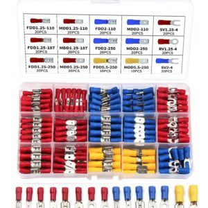 Insulated Wire Electrical Connectors Assortment Fork,Ring,Spade,Quick Disconnect Crimp Marine Automotive Cable Terminals-280 PCS