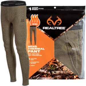 Realtree Thermal Pants for Men -Underwear Long Johns Bottoms -Warm and Insulating -Extreme Winter Gear,Hiking, Hunting (Duffle Green, X-Large)