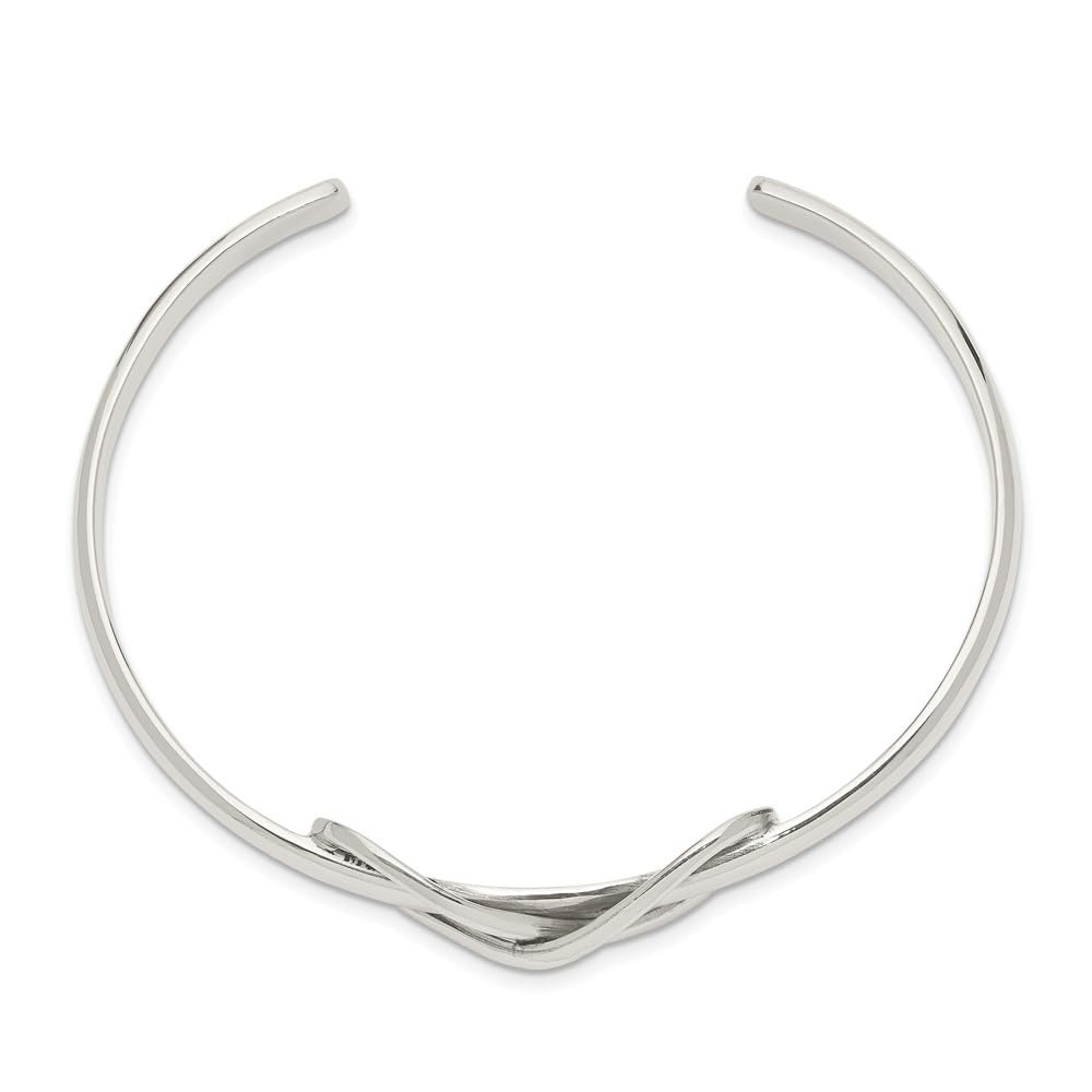 Auriga Fine Jewelry 925 Sterling Silver Polished 4mm Infinity Cuff Bangle Bracelet