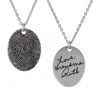 u zero custom actual fingerprint necklace handwriting text engraved necklace personalized memorial gift