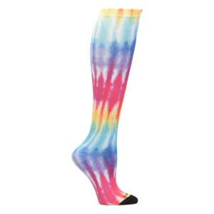 nurse mates 360 socks | 12-14 mmhg compression | over the calf | comfort support | 1 pair | multi tie dye