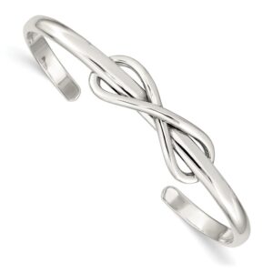 auriga fine jewelry 925 sterling silver polished 4mm infinity cuff bangle bracelet