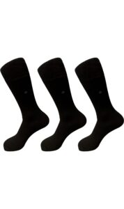 bamboo dress socks crew socks mens womens black color soft durable moisture wicking seamless toe 3 pairs